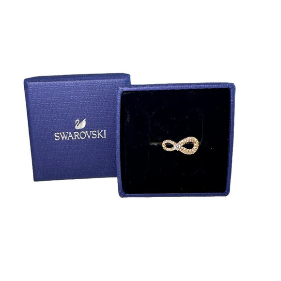 Swarovski | Jewelry | Swarovski Infinity Ring White Rosegold Tone ...
